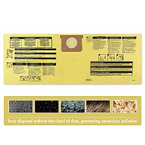 Shop-Vac 5 Gallon 2.0 Peak HP Wet/Dry Vacuum 90671 Genuine Type H 5-to-8-Gallon High-Efficiency Disposable Collection Filter Bag 4 Pack