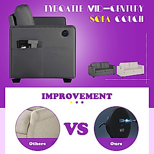 TYBOATLE Sofa Couch Sectional Couches for Living Room, Living Room Furniture Comfy Modular Convertible Sofas with Ottoman, Home Sofa Set with Chaise for Apartment Small Space (1, Grey)