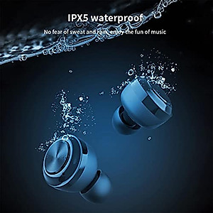 Wireless Earbuds Bluetooth 5.0 Headphones, in Ear Ultra-Mini Headset Built-in Microphone HD Calls, IPX5 Waterproof Immersive Premium Sound Stereophones Sports Earbug with Charging Case