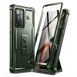 Dexnor for Samsung Galaxy Note 20 Ultra 5G Case, [Built in Screen Protector and Kickstand] Heavy Duty Military Grade Protection Shockproof Protective Cover for Samsung Galaxy Note 20 Ultra, Army Green