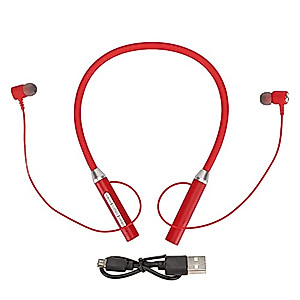 BT 5.2 Neckband Earbuds, Wireless Magnetic Headphones, IPX5 Waterproof Stereo Ergonomic Enhanced Bass Sports Earphone with Multi Functional Buttons for Exercising (Red)