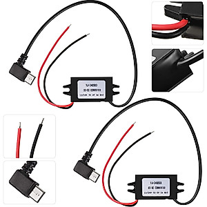 Weewooday 2 Pieces DC Converter 12V to 5V 3A 15W DC Buck Module, DC to DC Reduced Voltage Regulator Car Power Converter Output Power Adapter (Double USB Interface)(Right Angle Type-C Interface)