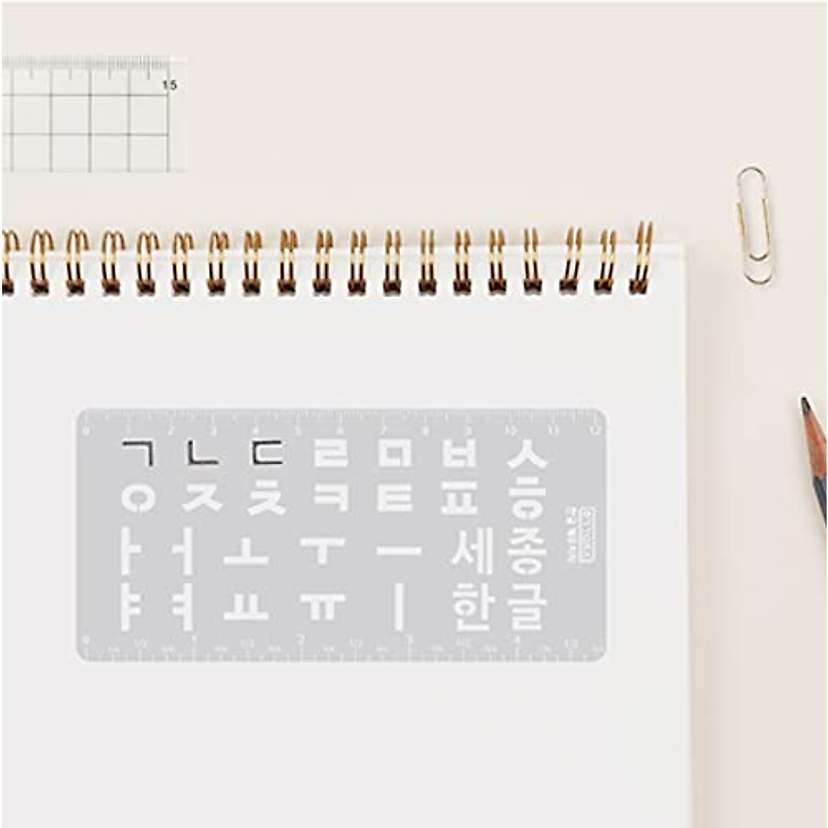 Hangul Korean Bookmark Steel Ruler Shape Ruler Figure Ruler Korean Words in Context Korean Vocabulary Inch cm