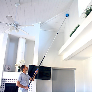 EVERSPROUT 5-to-12 Foot Telescopic Extension Pole, Lightweight Sturdy Aluminum Telescoping Pole, Easy Flip-Tab Lock Mechanism Telescopic Pole, Twist-On Metal Tip Paint Roller Extension Pole