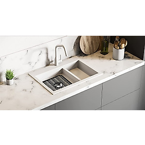 DecorRack 2 Black Sink Protectors for Kitchen Sink, 12" x 11" Dish Rack, Protect Sink from Stains, Damage, Scratches, Dishwasher Safe Sink Grid, Sink Mat, for Kitchen (2 Pack, Black)