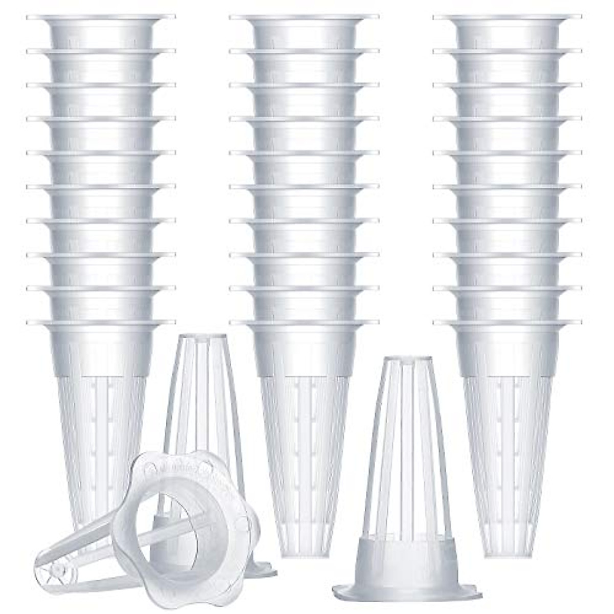 100 Pieces Grow Basket Plant Replacement Basket Plant Pod for Grow Sponges and Domes, Plant Growing Containers for Hydroponic Growing System