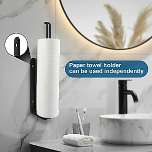 LKKL Paper Towel Holder Countertop, One Hand Tear Kitchen Paper Towel Holder Stand with Sturdy Weighted Base, Standing Paper Towel Roll Holder for Kitchen Bathroom Laundry, Stainless Steel Nickel
