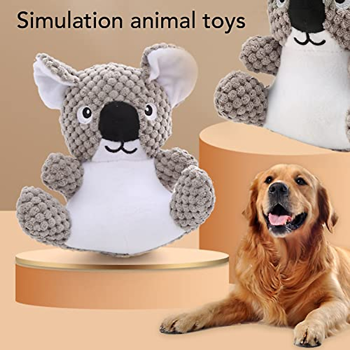 Dog Squeaky Plush Toy, Simulation Koala Shape Bite Resistant Washable Stuffed Pet Toy, Dog Chew Toys for Teeth Grinding Relieving Boredom Small Medium Dogs Pet Supplies