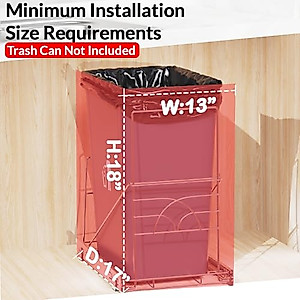 Volitaous Cabinet Trash Can Pull Out Trash Can Rack, Adjustable & Smoothly Under Kitchen Sink Garbage Can Pull Out for 7-11 Gallon (Not Include Can)