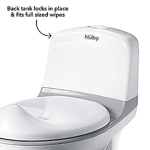 Nuby Potty, My Real Mini Size Toilet with Lid and Flush Sound, Potty Training Toilet for Toddlers