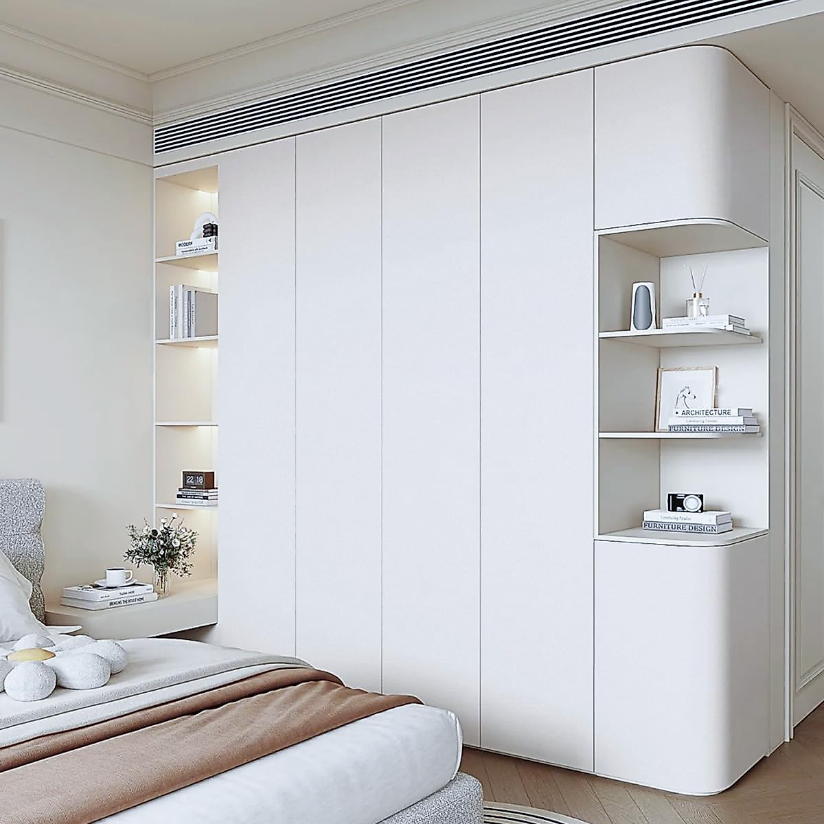 lenify White Wallpaper Peel and Stick Matte White Contact Paper 15.7inch x 118.1inch White Self Adhesive Wallpaper Matte Pure Waterproof Decorative Wall Paper for Cabinet Shelf Liner