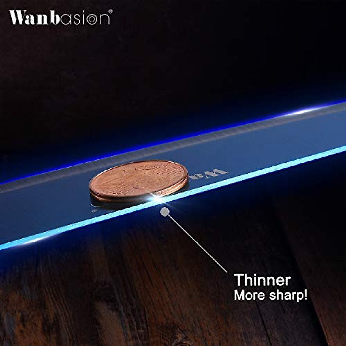 Wanbasion 16 Pieces Kitchen Knife Set Dishwasher Safe, Professional Chef Kitchen Knife Set, Kitchen Knife Set Stainless Steel with Knife Sharpener Peeler Scissors Acrylic Block