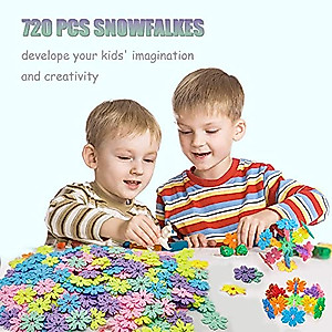 QUN XING STEM Toys Building Blocks Educational Toys 720 Pieces Construction Interlocking Plastic Flake Disc Set Great STEM Toy for Kids 6+ Years Old Boys and Girls