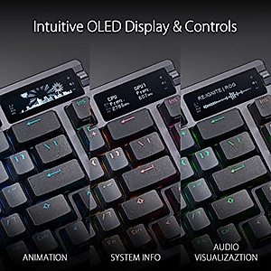 ASUS ROG Azoth 75% Wireless DIY Custom Gaming Keyboard, OLED Display, Three-Layer Dampening & ROG Harpe Ace Aim Lab Edition Gaming Mouse, 54 g Ultra-Lightwieght, Connectivity