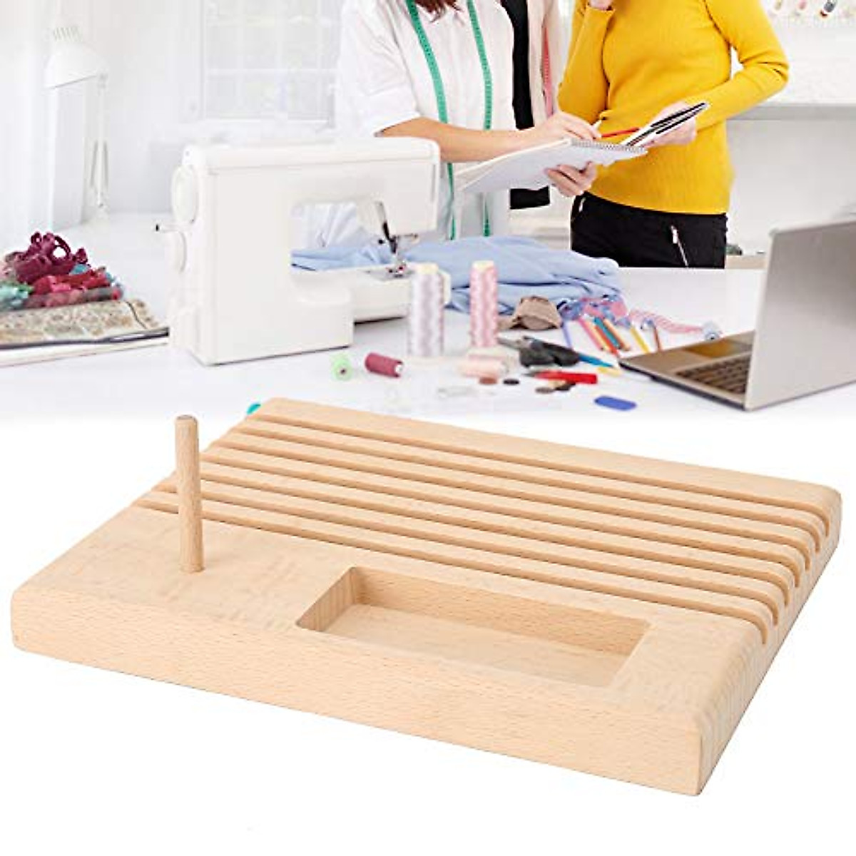Wooden Quilting Ruler Rack DIY Spool Holder Rack Storage Organizer Sewing Tool for Knitting and Crafts DIY Sewing