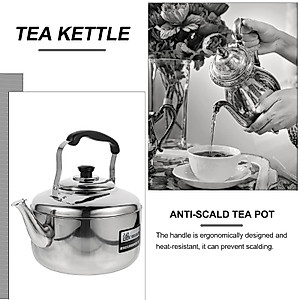 Cabilock 5L Whistling Tea Kettle Stainless Steel Tea Pot Ergonomic Handle Tea Water Pot Kitchen Stovetop Kettle for Home