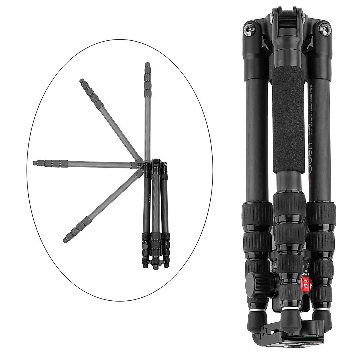 Oben CT-3535 Folding Carbon Fiber Travel Tripod with BE-208T Ball Head