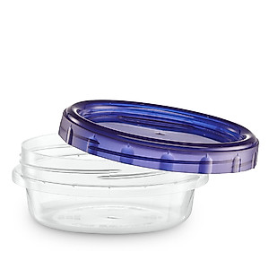 ELEGANT DISPOSABLES Twist Top Food Storage Containers 8 oz 12 Pack Plastic Freezer Storage Containers Leakproof Reusable with Screw on Colored Lids (12)