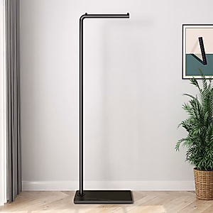 Aolohomy Metal Coat Rack, Modern Clothing Tree with Heavy-weight Slate Base, Small Coat Stand for Entryway/Bedroom/Hallway, Standing Plant Hanger, Matte Black