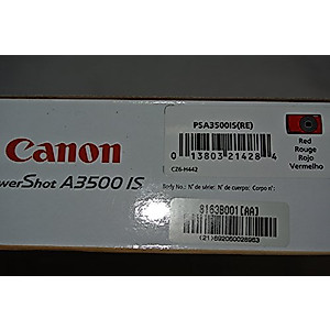 Canon PowerShot A3500 IS 16MP Digital Camera with 5x Optical Image Stabilized Zoom, 3.0-Inch LCD (Red)
