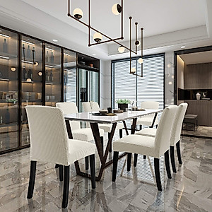 Chair Covers for Dining Room - Stretch Chair Slipcovers for Decorative Seat Protector Armless Removable Washable Elastic Dinner Universal Spandex Solid Chair Slip Covers Set…