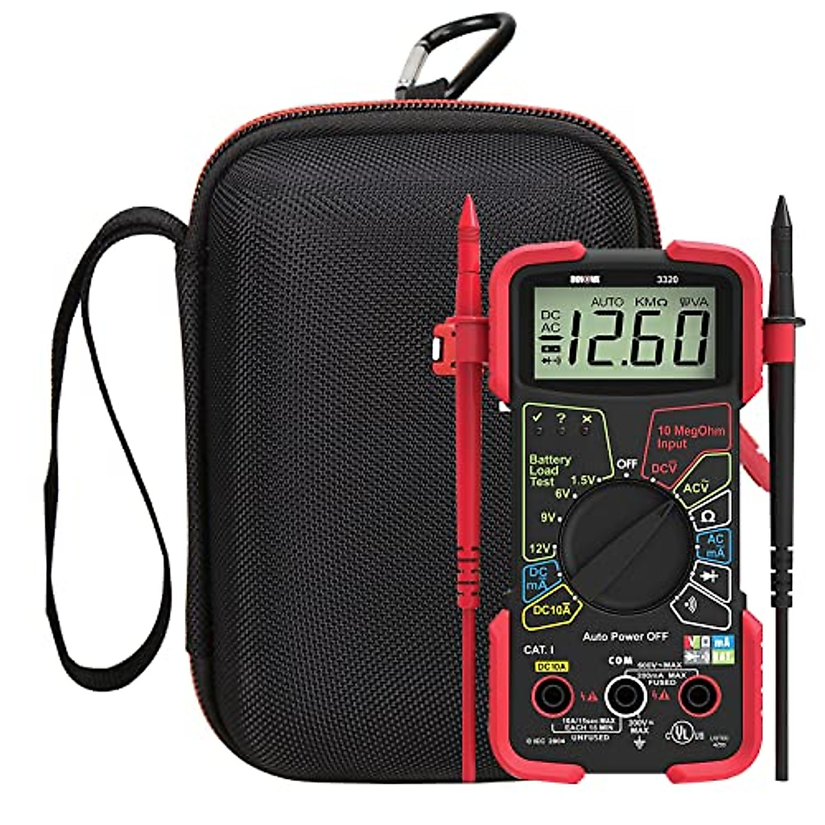 Mchoi Hard Portable Case Fits for INNOVA 3320/3340 Digital Multimeter, Case Only Black