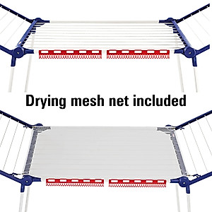 Leifheit Pegasus 200 Gullwing Drying Rack, White and Blue