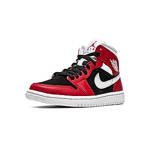 Nike Women's Jordan 1 Mid shoe, Gym Red/White-black, 7