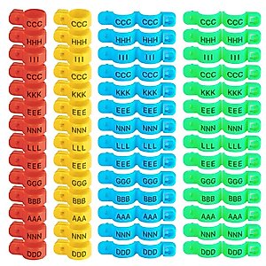 OFCOX Chicken Leg Bands, Chicken Tags for Legs, Leg Bands for Chicken, Chicken Bands, Chicken Bands Leg, Poultry Foot Rings Leg Bands for Chicken Duck Goose Identification. Multicolor 104 PCS