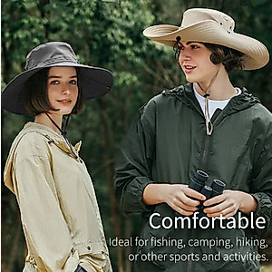 HLLMAN Super Wide Brim Sun Hat UPF 50+ Protection Hats for Mens/Womens Large Bucket hat for Fishing, Hiking, Gardening