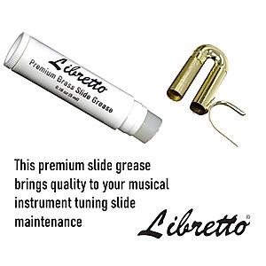 Libretto Premium Brass Slide Grease Stick, 0.16 oz (5 ml), Odorless & Pure, Great Materials from Japan, 100% Special-blended Formula, Thick & Sticky, Best to Extend Life of Trumpet, French Horn & Tuba