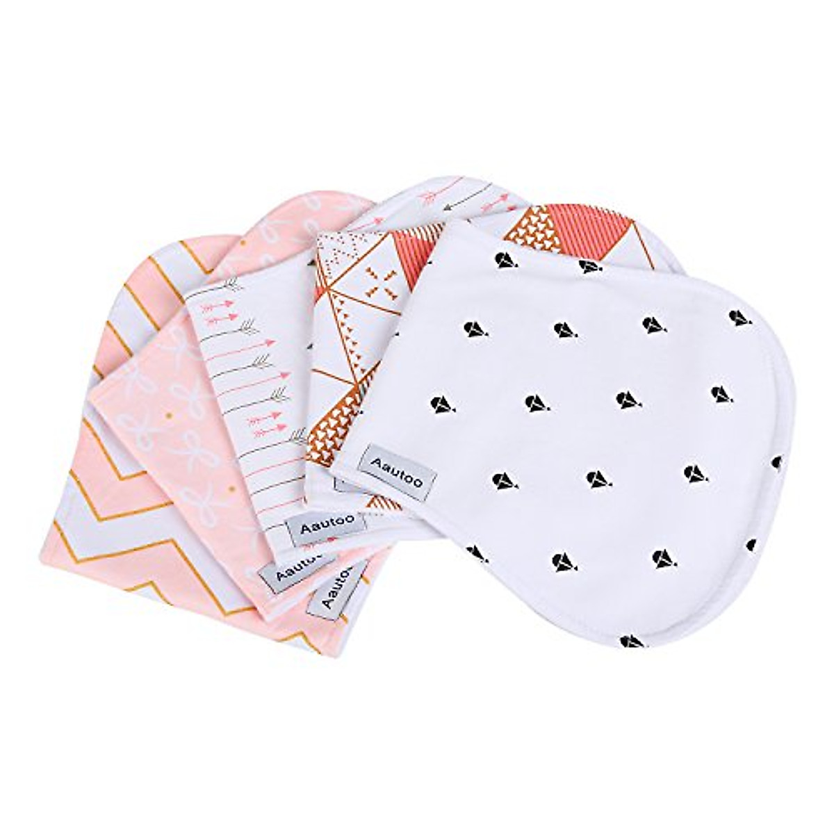 Aautoo Baby Burp Cloths for Girls 5 Pack Burp Cloths Towel Burping Rags for Babies Newborns Baby Shower 100% Super Absorbent Organic Cotton Soft Triple Layer