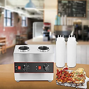 FAIRYT Commercial Sauce Warmer Jam Heating Preservation Machine Electric Countertop Food Sauce Warmer Pump Dispenser Heat Preservation Machine,2grid-110V