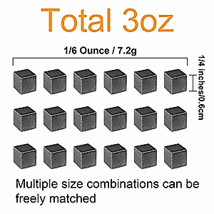 Ruisita 3 Ounces Tungsten Weights Cubes Polished Speed Axles Kit 18 Pieces Tungsten Weights Cubes and 4 Pieces Polished Speed Axles