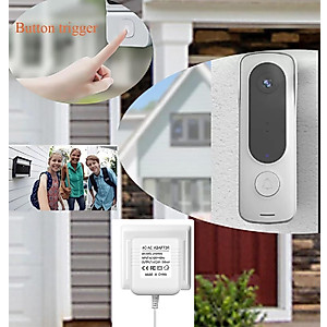 24V Transformer for Ring Doorbell Transformer C Wire Adapter Thermostat, 24V Doorbell Power Compatible with Wyze,Ring,Nest Ecobee,Honeywell, Eufy and Nest Hello Video Doorbells,White 33 Foot Length