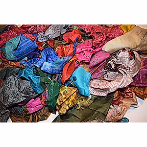 Silk Fabric Scraps, Recycled, Upcycled, Waste Remnants, Mystery Bag Lot, Mixed Fabric, Silk for Nuno (100 g Bag)