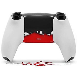 WraptorSkinz Skin Wrap compatible with Sony PS5 DualSense Controller Ripped Colors Black Red (CONTROLLER NOT INCLUDED)