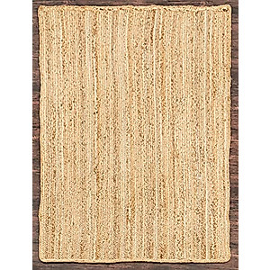 HOMEMONDE Hand Woven Natural Braided Jute Rug 2x3 ft Rectangle Mat Reversible Accent Rustic Rug for Living Room Kitchen Entryway Burlap Rag Rug