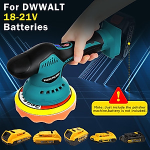 Cordless Car Buffer Polisher for Dewalt 20V Battery DCB206, 6 Variable Speed Car Buffer Polisher, Up to 5500RPM, Polishers Buffers for Car Detailing/Polishing/Waxing(Battery Not Included)