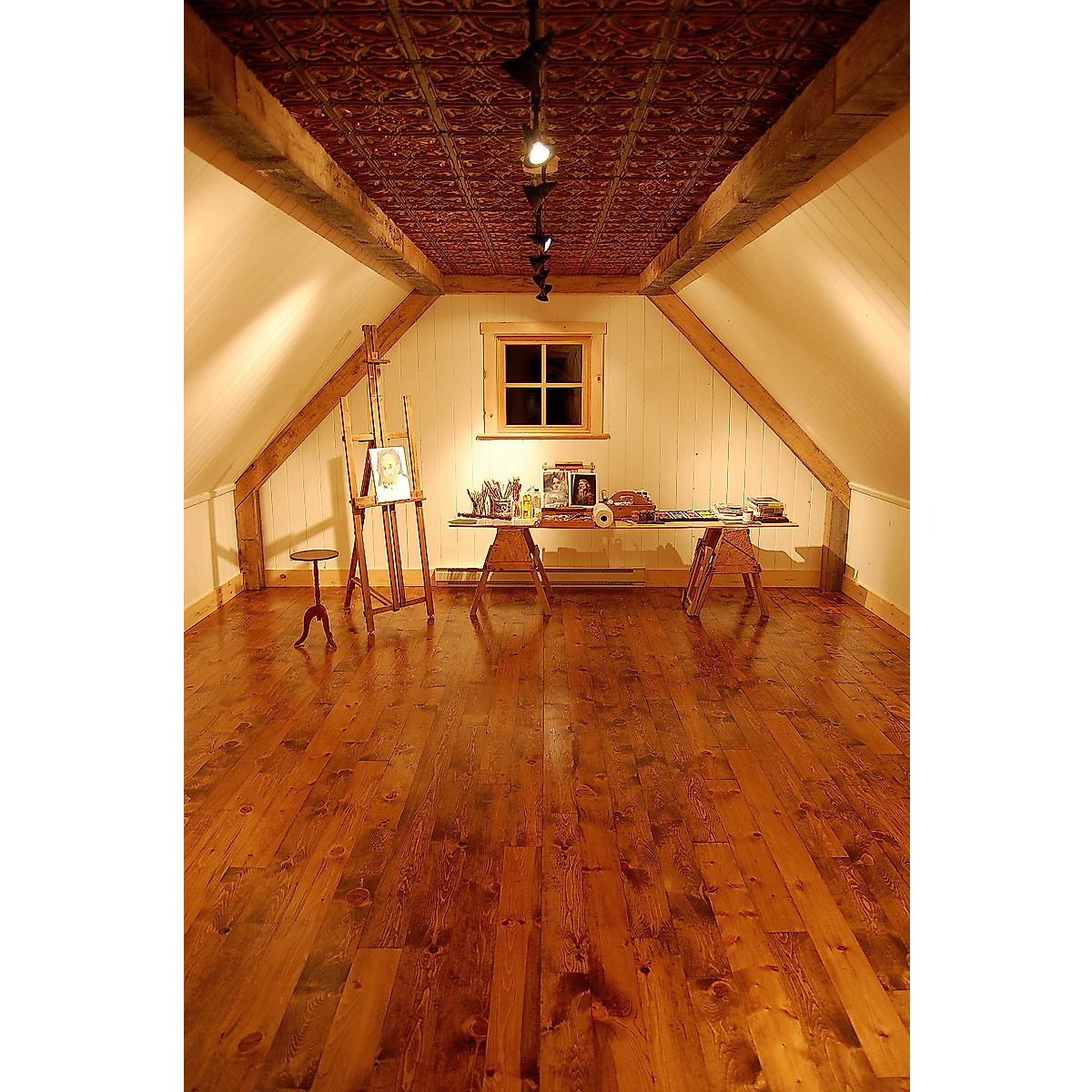 Faux Tin Glue Up Ceiling tile #148 Antique Copper pack of 10 2'X2' tiles (~ 40 sq.ft). Easy to install decorative ceiling tiles. Gorgeous antique look PVC tiles. Great as a backdrop.