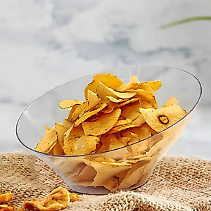 Blue Sky Angled Serving Bowl (1 Pc.) Large - Elegant Clear Plastic Bowl, Perfect Snack Bowl And Salad Bowl for Birthday, Wedding, Themed Party & Other Events