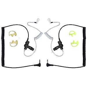 3.5MM Listen Only Earpiece for 2-Way Radio, Speaker, Microphone, Transceiver, PC Audio Equipment Including Medium Ear Molds (2 Pieces)