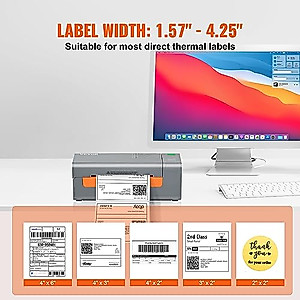 VEVOR Thermal Label Printer, 4x6 Label Printer for Width of 1.57" - 4.25" Labels, w/Auto Label Recognition & Japanese Rohm Printer Head, Compatible w/USPS, Amazon, Ebay, Etsy, UPS etc