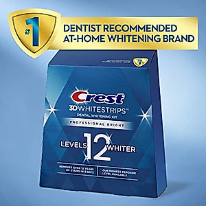 Crest 3D Whitestrips Professional Bright Levels 12 Teeth Whitening Kit, 18 Treatments, 1, 36.0 Count