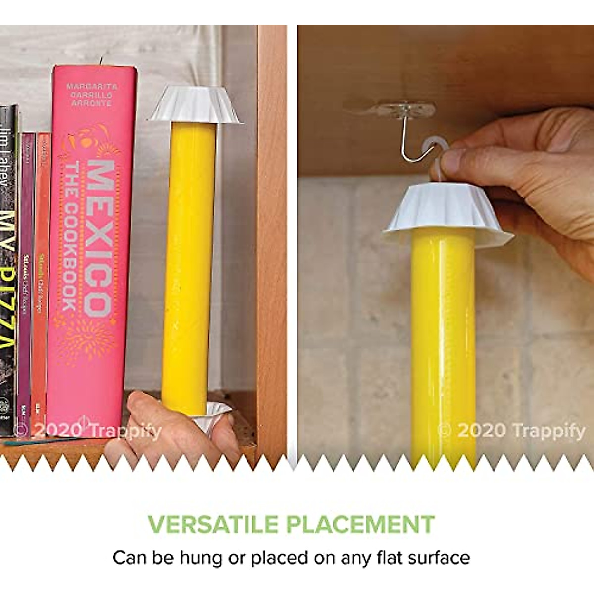 Trappify Hanging Fly Traps Outdoor: Fruit Fly Traps for Indoors | Fly Catcher, Gnat, Mosquito, & Flying Insect Catchers for Inside Home - Disposable Sticky Fly Trap for Indoor House Pest Control (8)