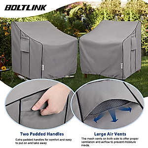 BOLTLINK Patio Chair Covers Waterproof, Heavy Duty Outdoor Furniture Covers Fits up to 33W x 34D x 31H inches -2 Pack
