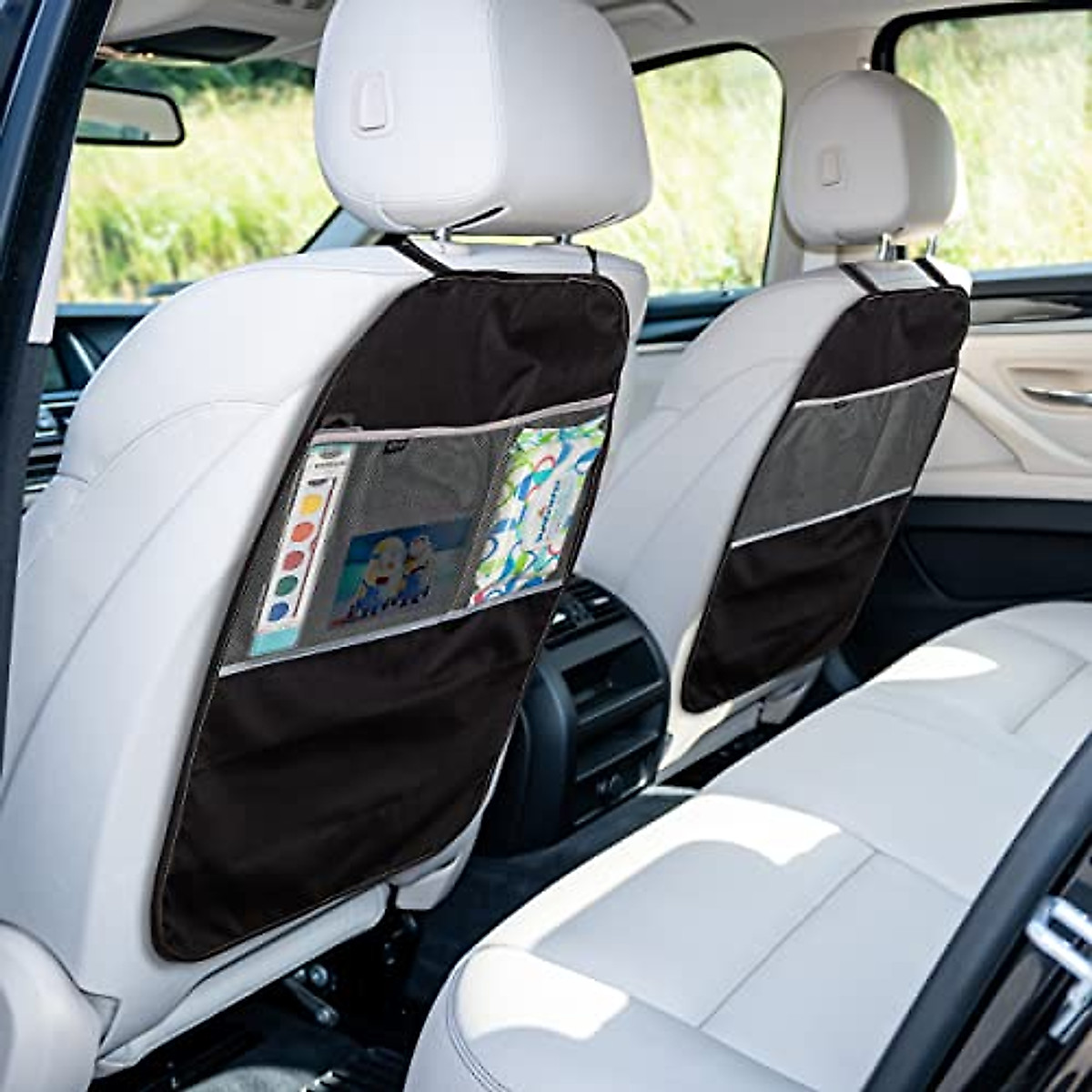 Graco 2 Pack Auto Seat Back Kick Protectors for Kids, Large Kick Mats for Car, Waterproof Automotive Car Back Seat Cover Protect from Dirt, Mud, Stains, Scratches, Fit Most Cars