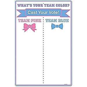 Beistle Gender Reveal Team Voting Paper Tally Board Game Poster Baby Shower Party Decorations