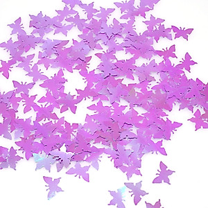 Purple Butterfly Party Table Confetti - Wedding Bachelorette Birthday Party Foil Metallic Sequins Confetti Engagement Bridal Shower Mothers Day Party Sprinkles Scatter Confetti Decorations, 60g