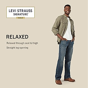 Levi Strauss Signature Gold Men's Relaxed Fit Flex Jeans (Available in Big & Tall), Headlands, 38W x 32L
